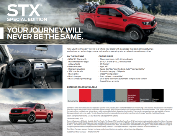 2021 Ford Ranger STX Special Edition Package - The Ranger Station
