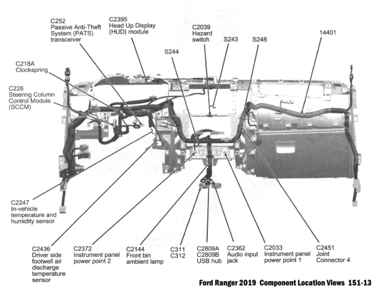 2019+ Ford Ranger Connector & Component Location Views - The Ranger Station