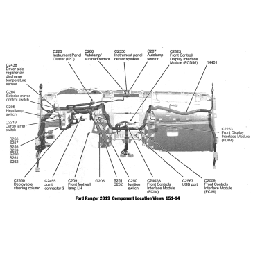 2019+ Ford Ranger Connector & Component Location Views - The Ranger Station