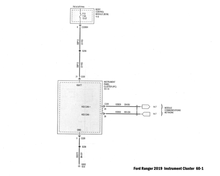 2019 Ford Ranger Instrument Cluster Wiring Diagrams - The Ranger Station