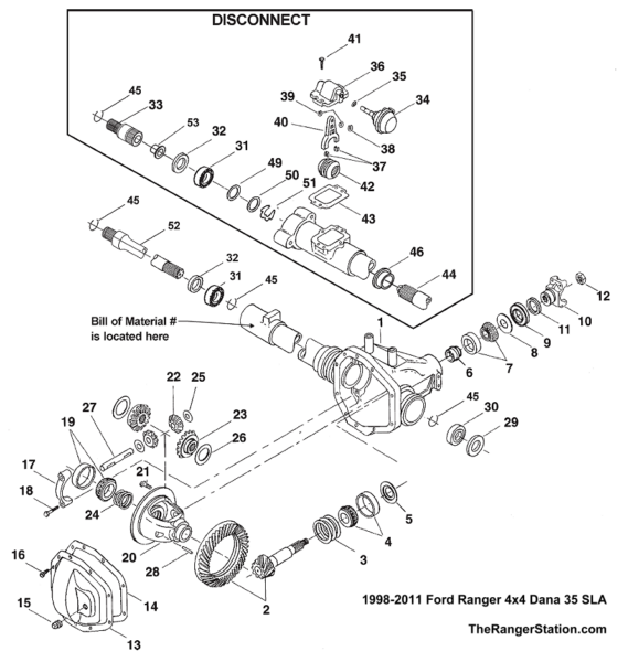 1998-2011 Ford Ranger 4x4 Dana 35 SLA Front Axle - The Ranger Station